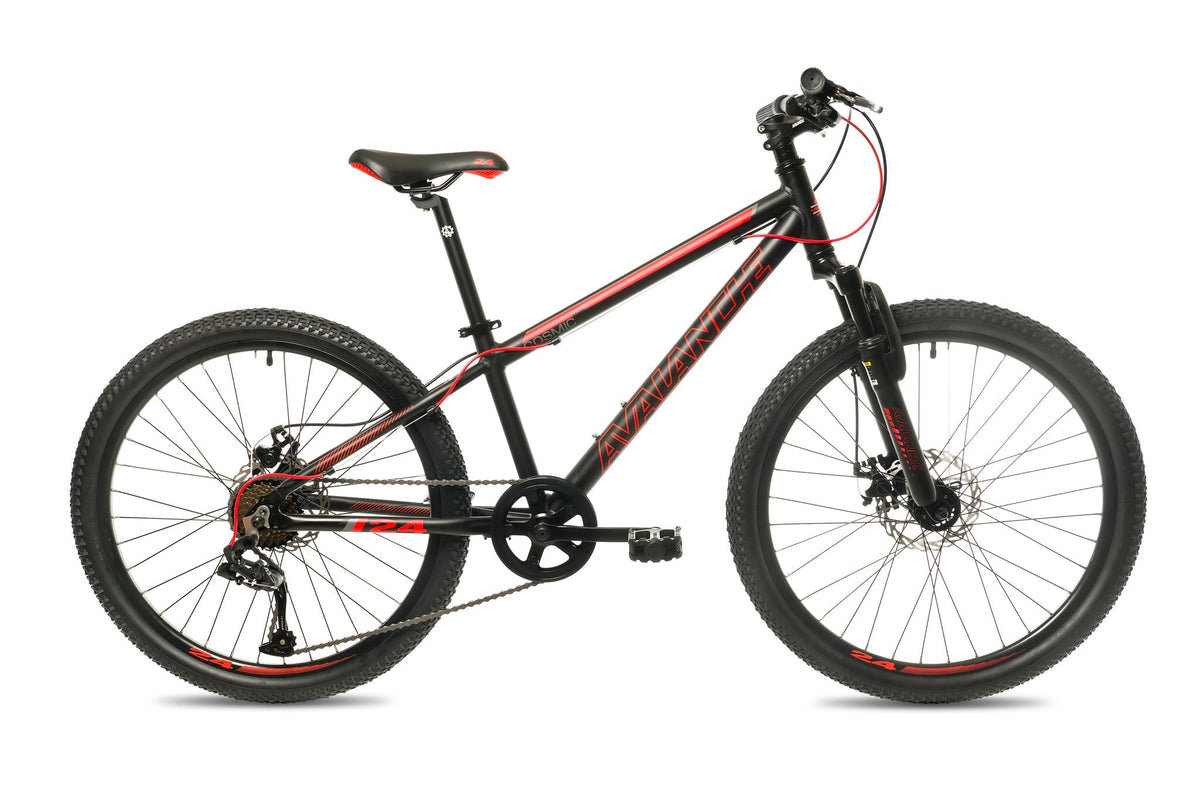 AVALANCHE COSMIC 24” DISC BOYS BLACK/RED – Detour Bike Shop